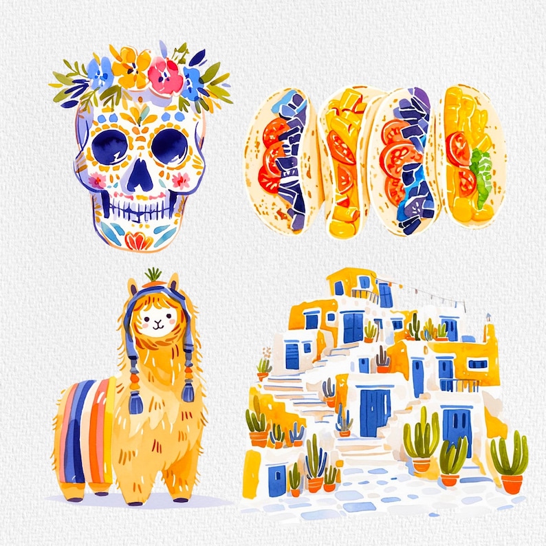 Watercolor Cinco De Mayo Clipart Bundle, Fiesta Clipart, Mexican ...