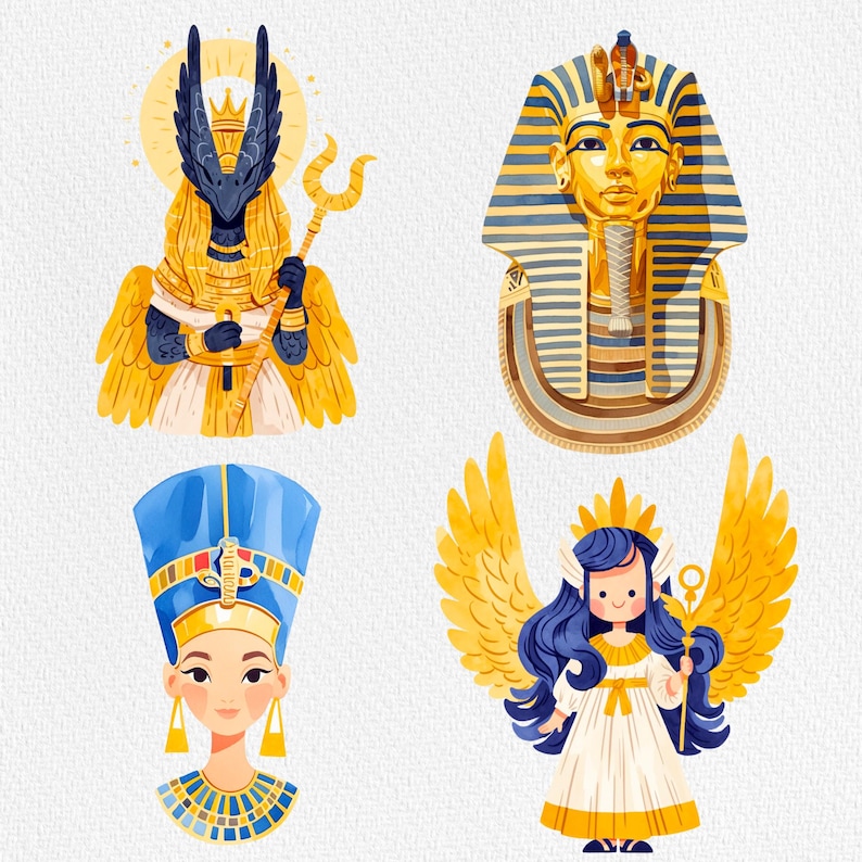 Ancient Egypt Clipart: Pharaohs, Pyramids, Travel Graphics (PNG ...