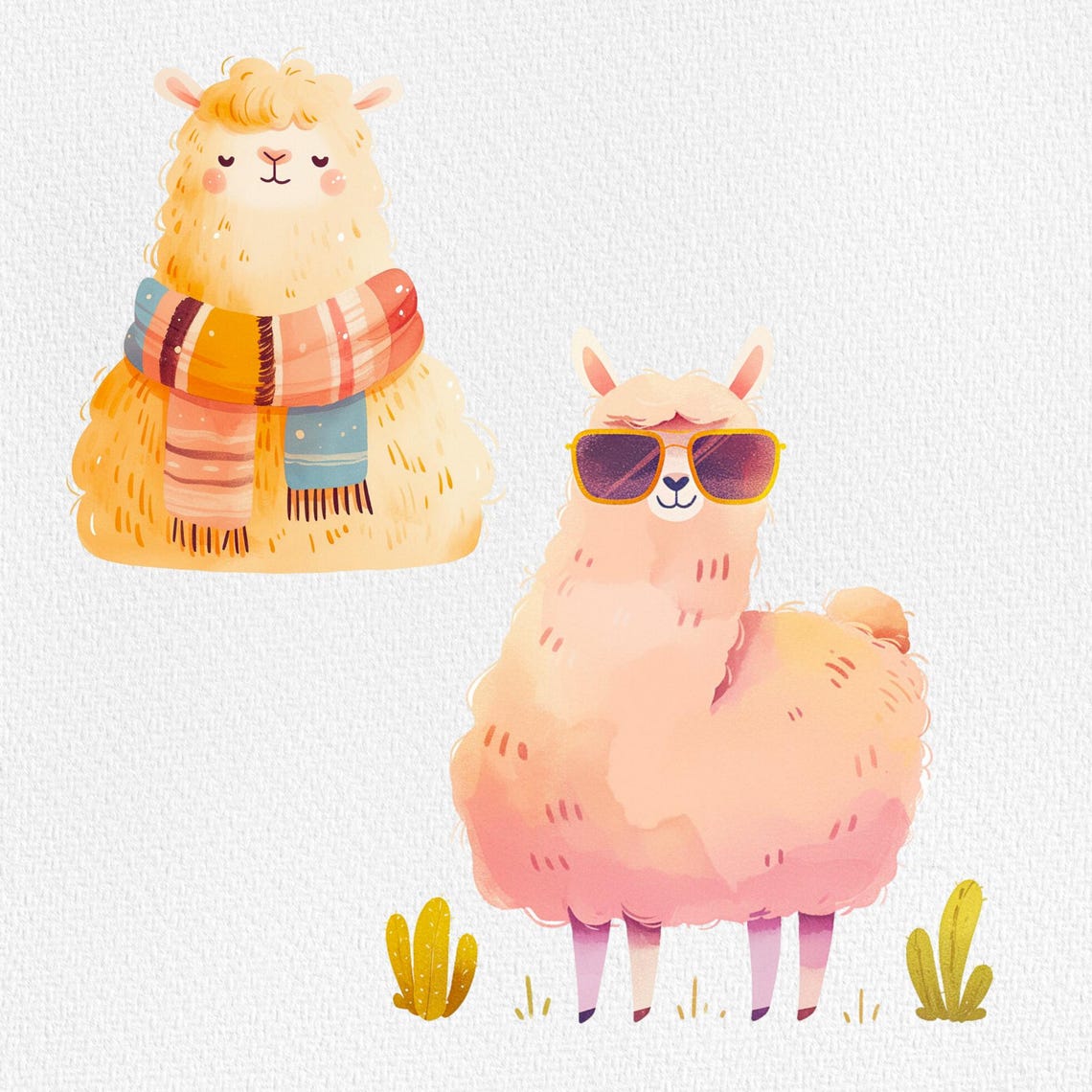 Llama Clipart, Llama Clipart Bundle, Cute Alpaca Clipart, Llama ...