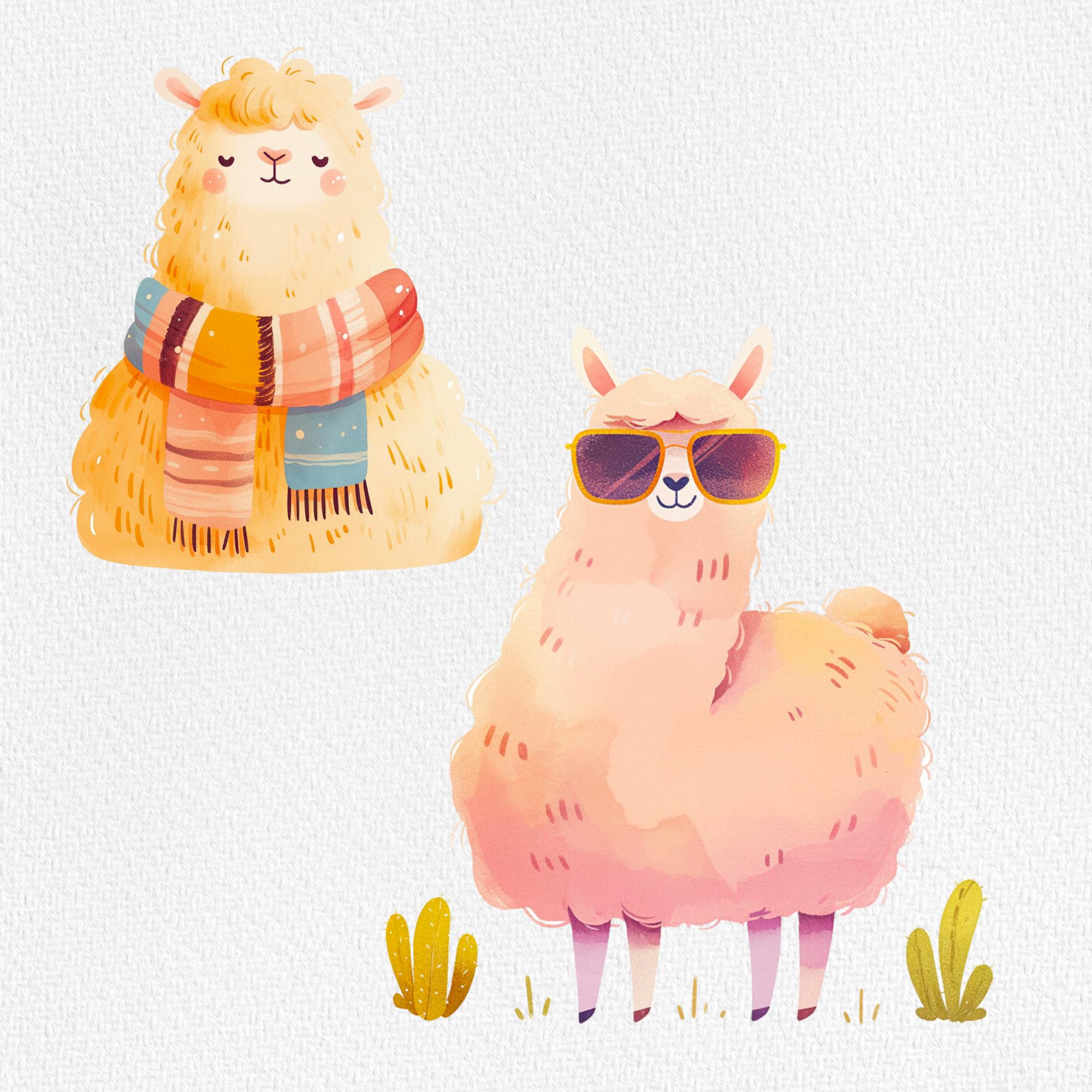 Llama Clipart, Llama Clipart Bundle, Cute Alpaca Clipart, Llama ...