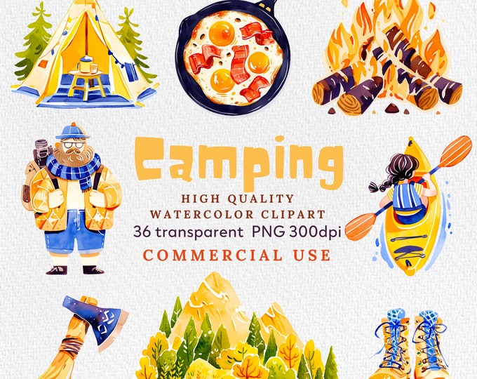 Camping Clipart | Camper Clipart | Forest PNG | Tent Clipart | Nursery ...