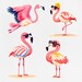 Flamingo Clipart, Watercolor Cute Flamingo Clipart, Beach Flamingo ...