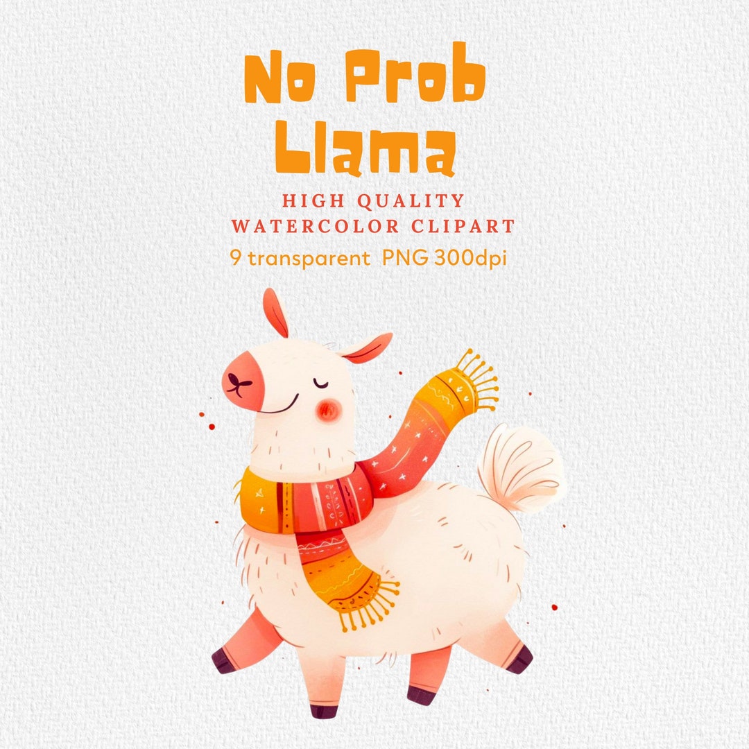 Llama Clipart, Llama Clipart Bundle, Cute Alpaca Clipart, Llama ...