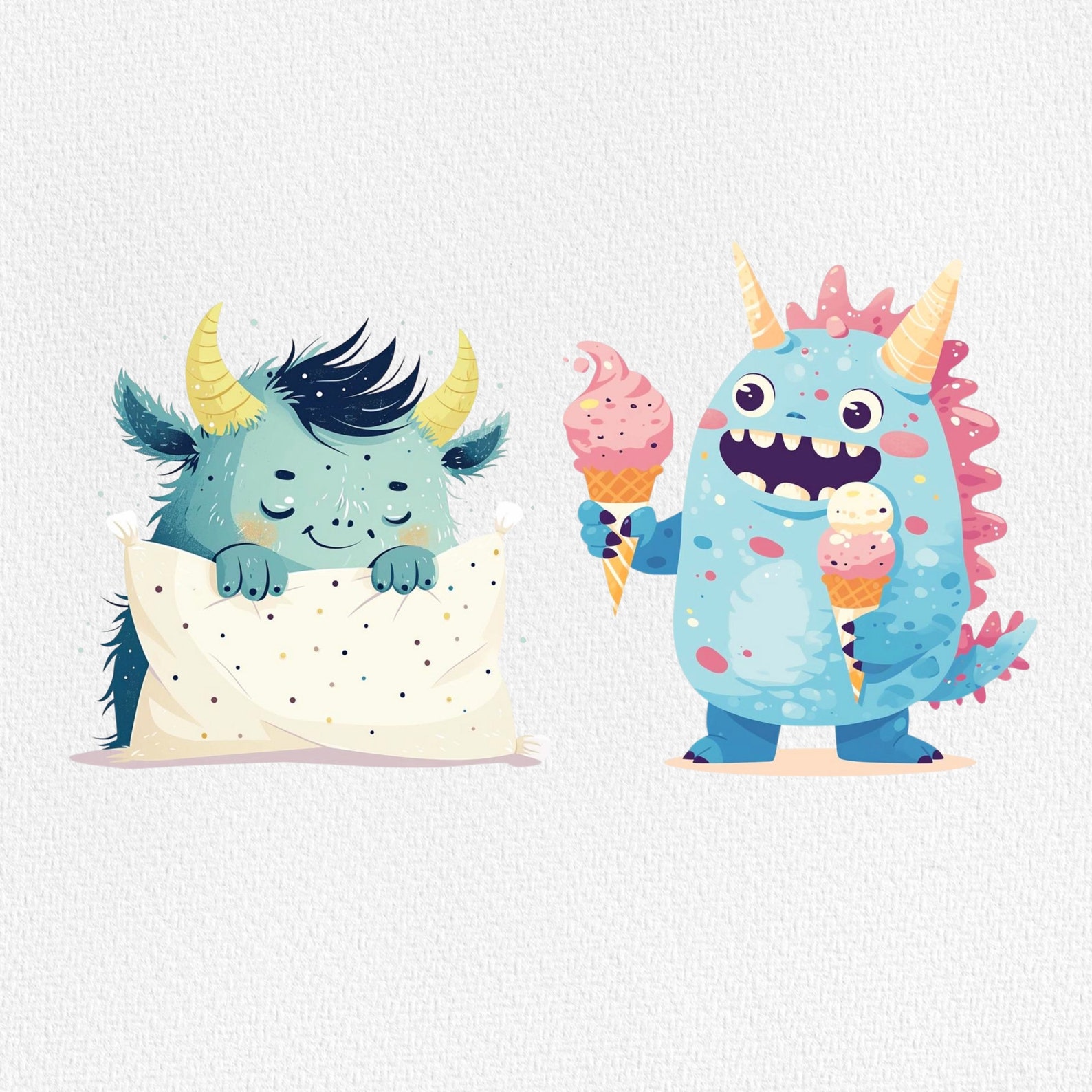 Watercolor Monsters Clipart, Instant Download, Critters, Monster ...