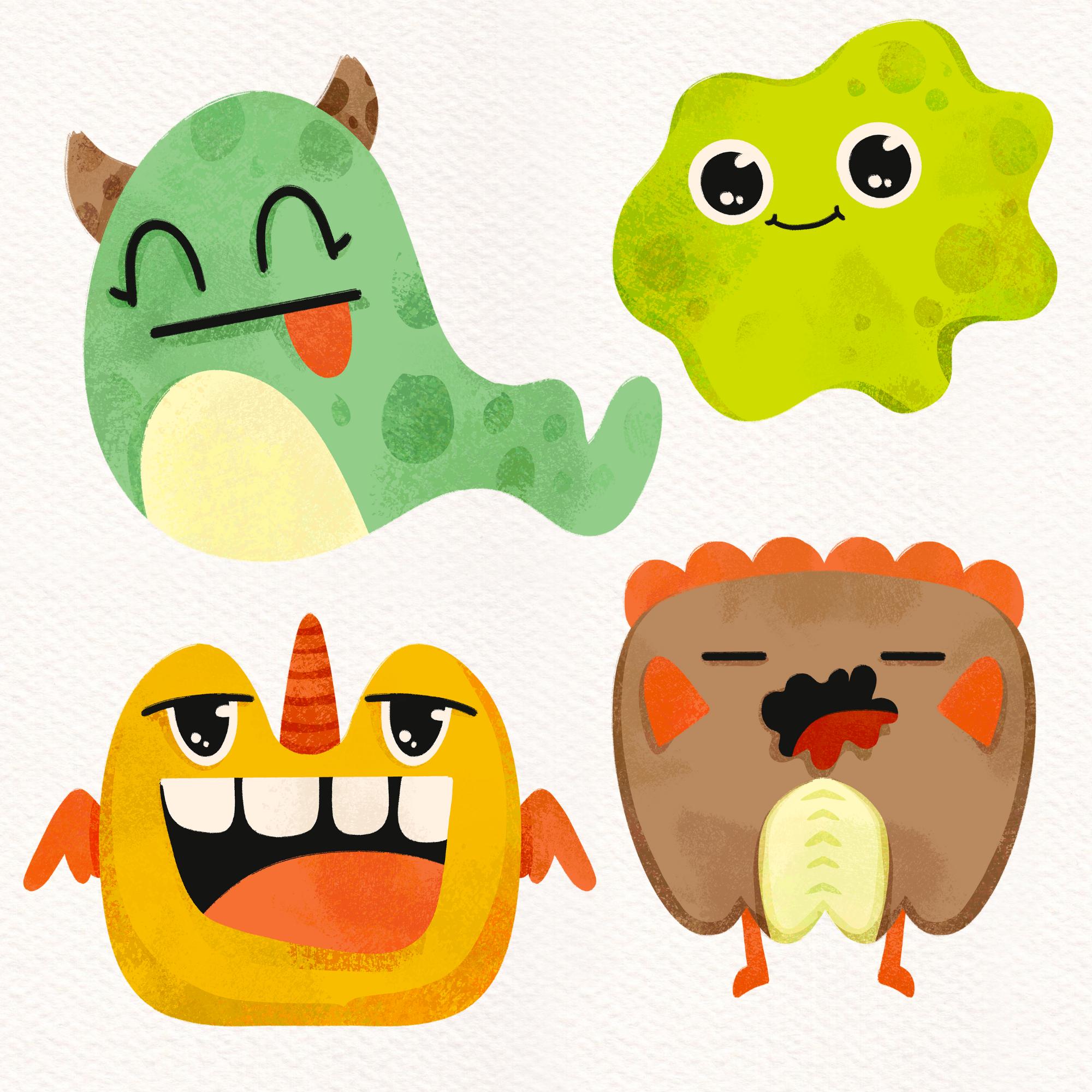 Cute Monster Clipart, Monster Birthday Card, Baby Monster Clipart ...