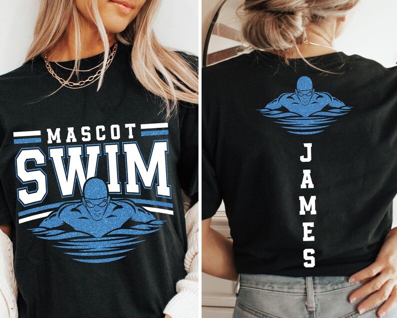 Swim Team Mascot SVG, Shirt Design Template (digital Download) - Etsy