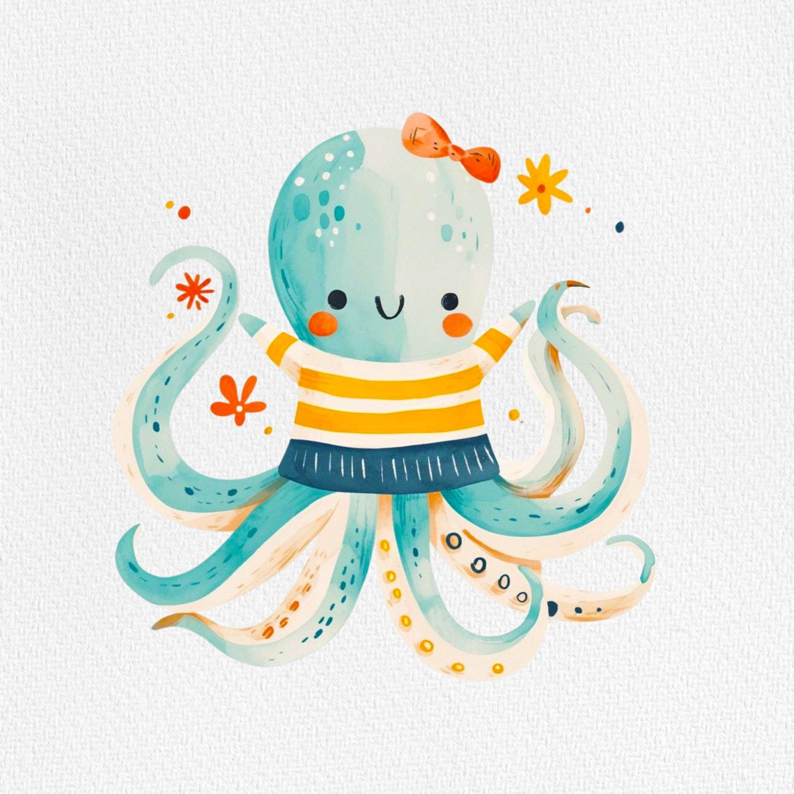 Colorful Sea Animals Clipart, Ocean Life Clipart, Digital Fish ...