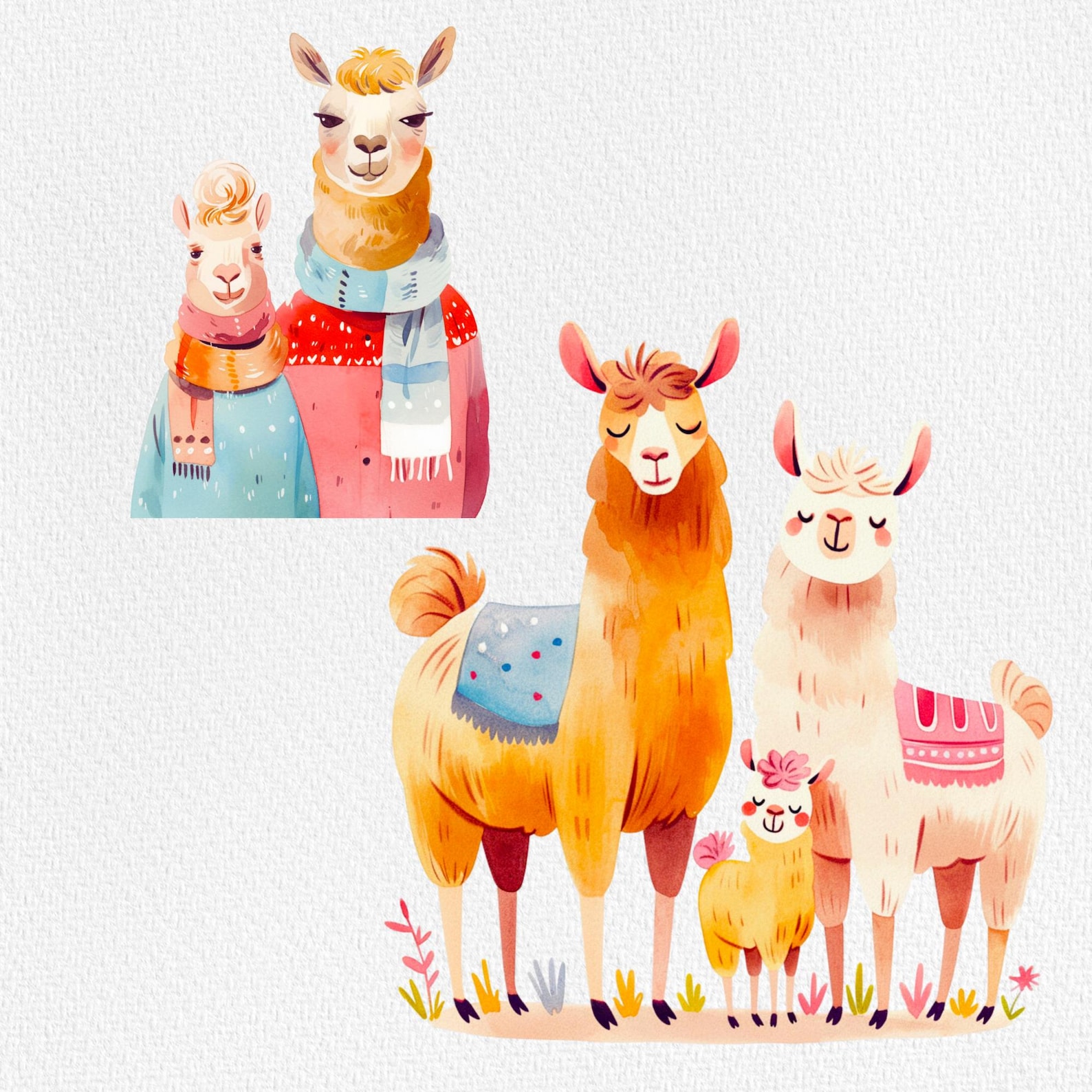 Llama Clipart, Llama Clipart Bundle, Cute Alpaca Clipart, Llama ...
