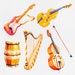 Watercolor Musical Instruments Clipart, Musical Instruments Clipart Set ...