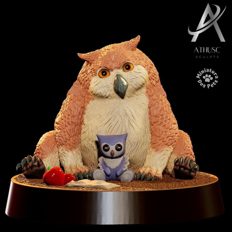 Owlbear Cub Baldur's Gate 3 Cute Creature Premium 3D Printed Resin ...