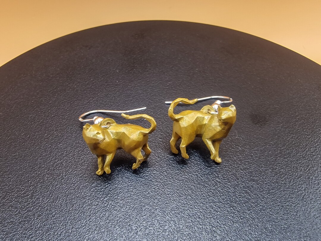 Custom Colours 3D Printed Miniature Walking Cat Earrings Pet Lovers ...