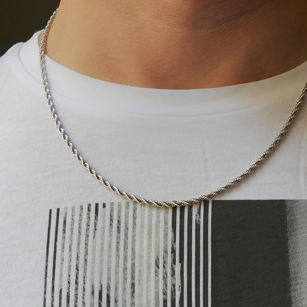 Silver Rope Chain - Etsy