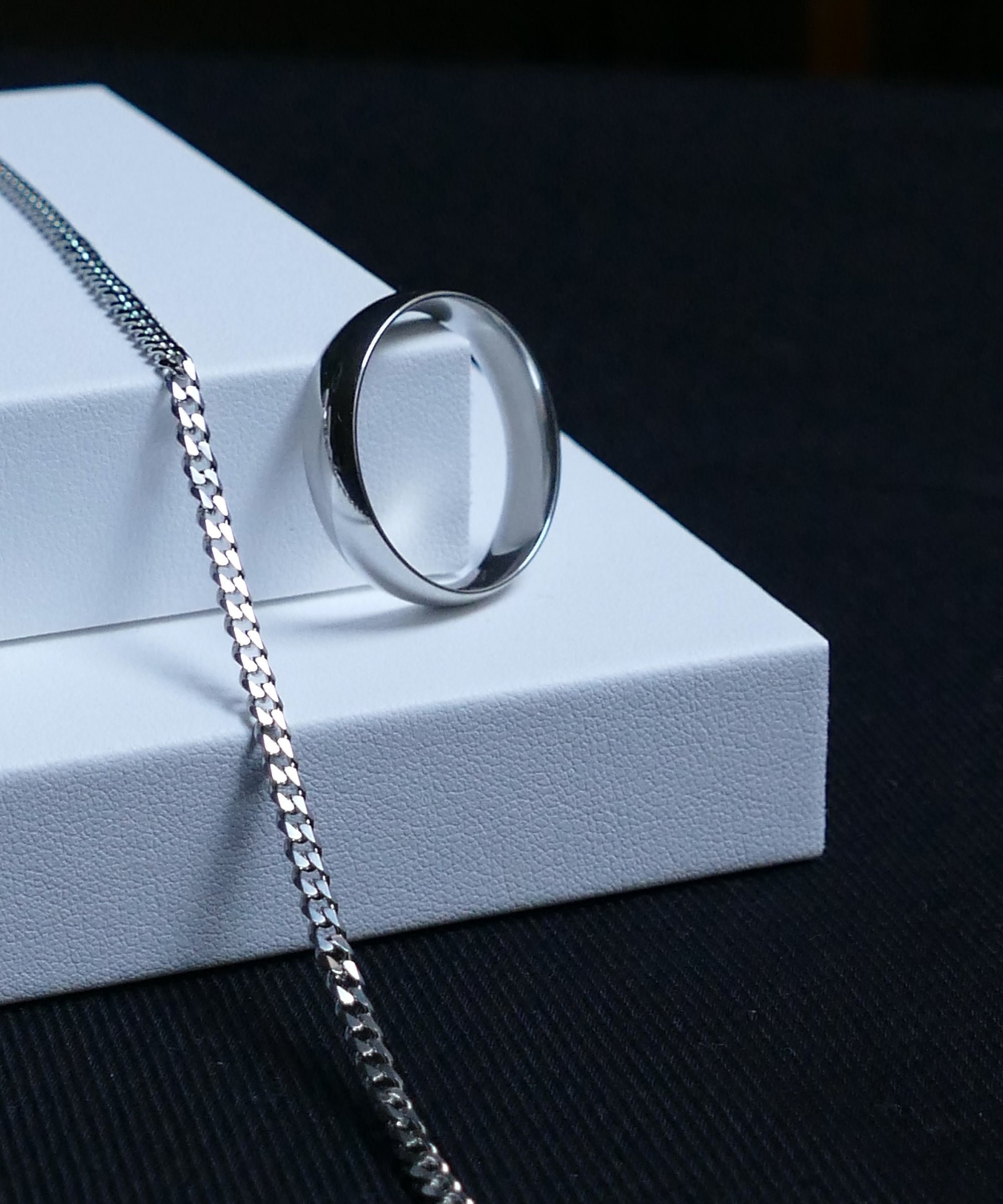 Silver Chain, Curb Style Stainless Steel Silver Plated Chain Necklace ...