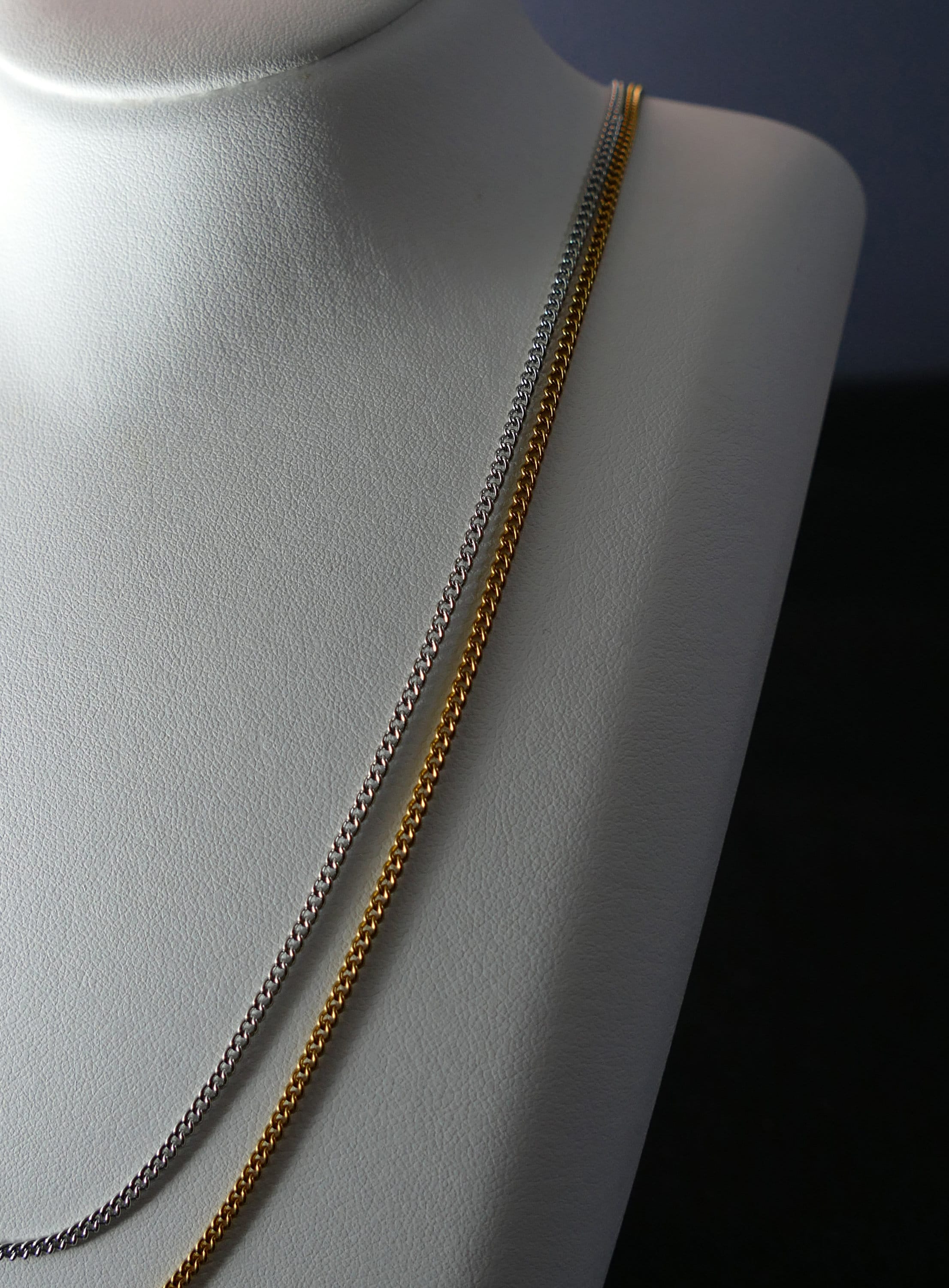 Silver Connell Chain, Curb Style Silver Plated Stainless Steel Connell ...