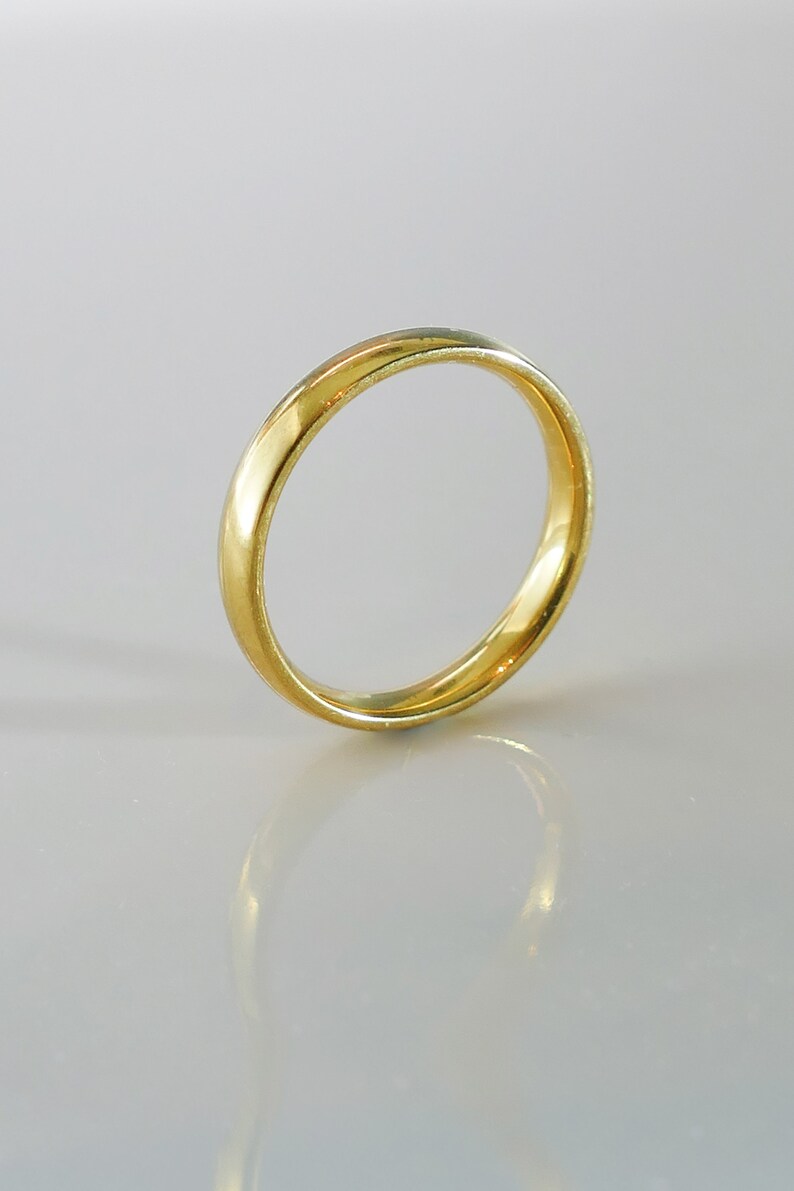Golden Ring, Stainless Steel Gold Plated Band Ring, Wedding Band Ring ...