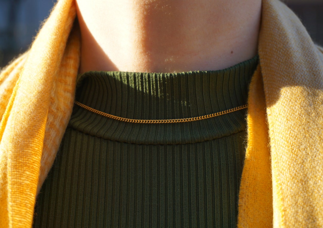 Golden Connell Chain, Curb Style Gold Plated Stainless Steel Connell ...