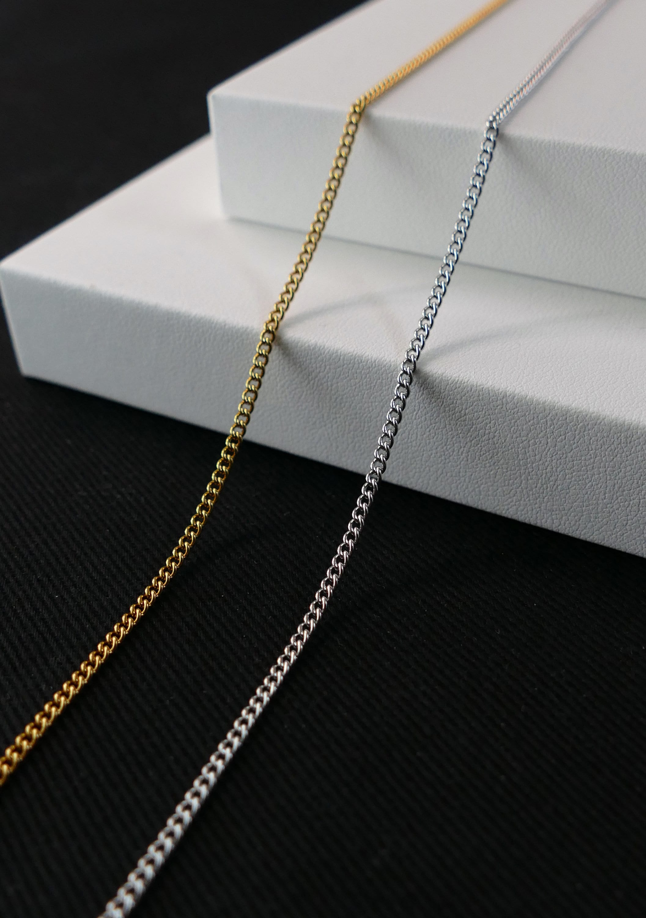 Silver Connell Chain, Curb Style Silver Plated Stainless Steel Connell ...