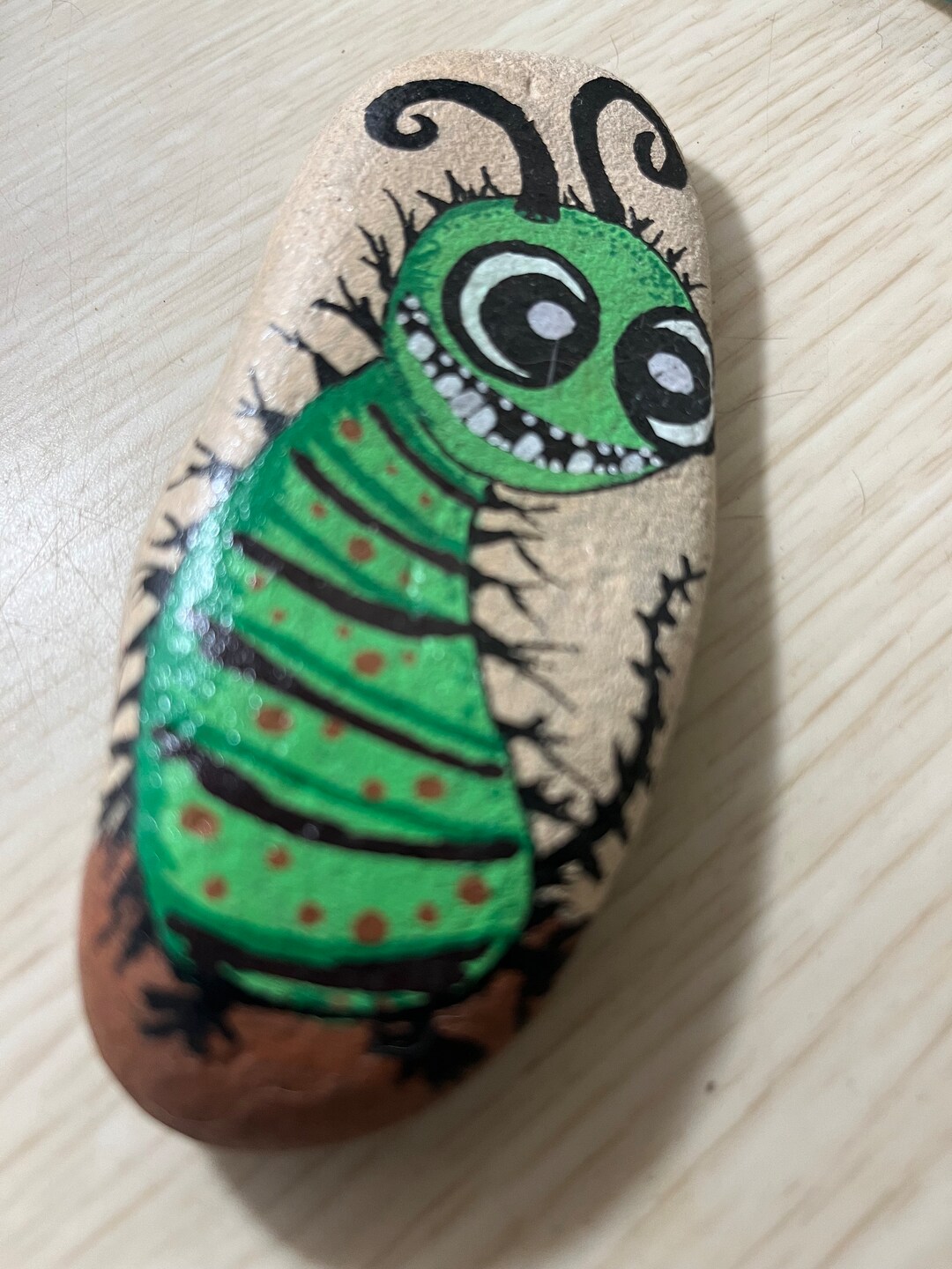 Wacky Worm Critter Rock Art Painting Quirky Gift - Etsy