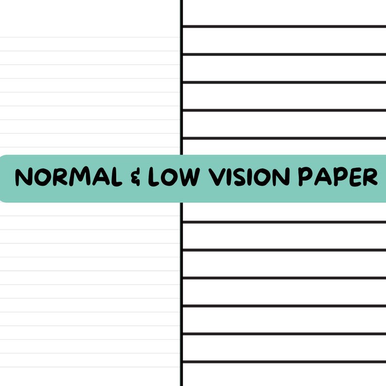 Low Vision Paper Printable - Notebook for Visually Impaired, Low Vision ...