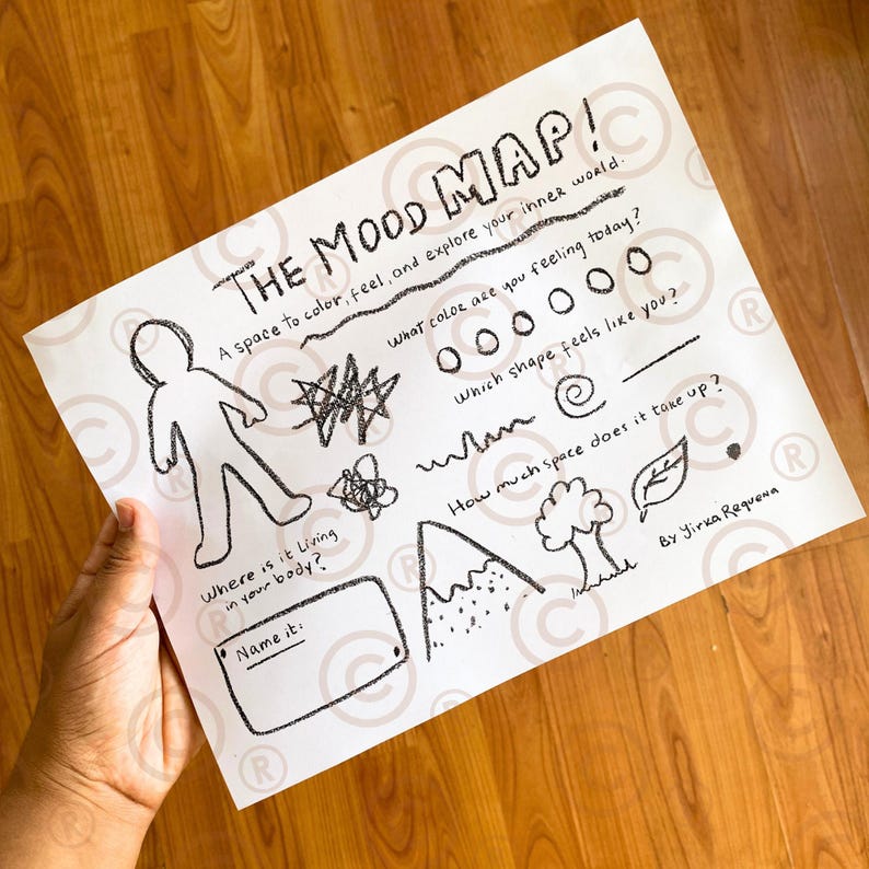 Feelings Check-in Worksheet for Adults | ADHD Emotions Coloring Page ...