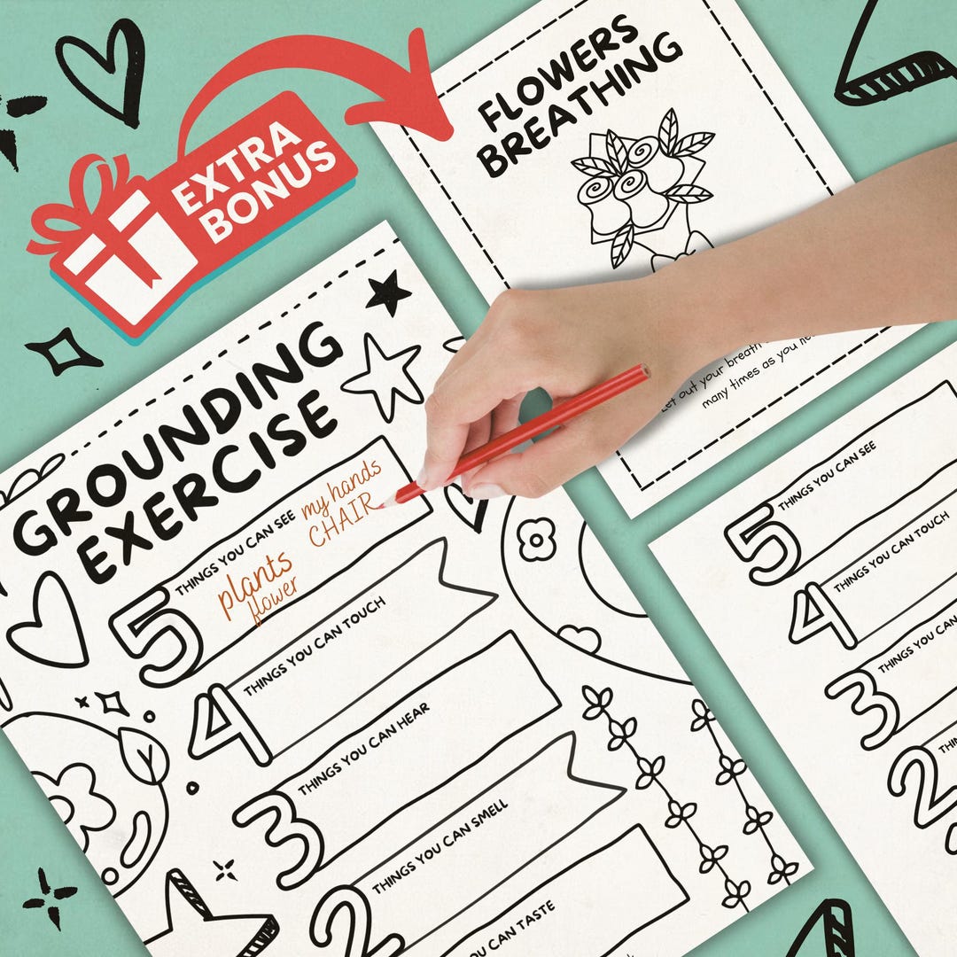 Grounding Exercise Coloring Page | Zones of Regulation, Coping Skills ...