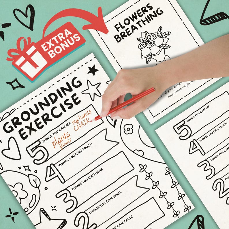 Grounding Exercise Coloring Page | Zones of Regulation, Coping Skills ...