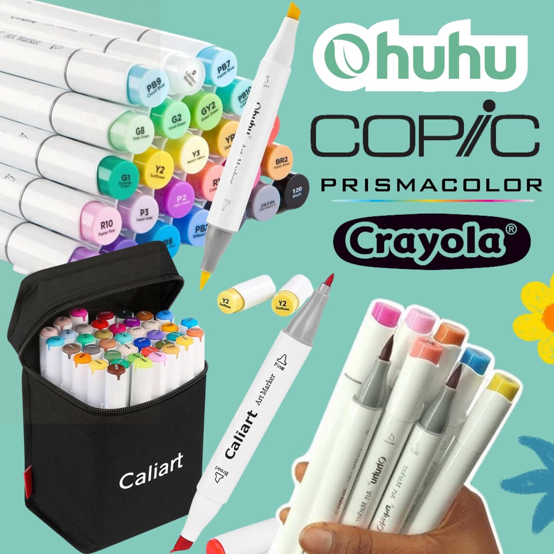6 Coloring Patterns Practice Sheets, Blending Squares for Ohuhu, Copic ...