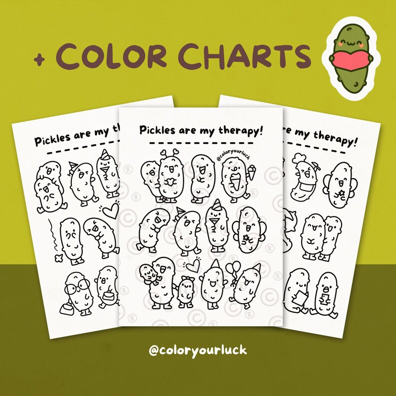 Emotional Support Pickles Coloring Pages - A Fun Self Care Activity for ...