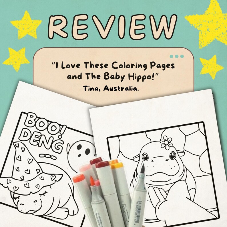 Baby Hippo Moo Deng Coloring Pages | Cute Pygmy Hippopotamus Designs ...