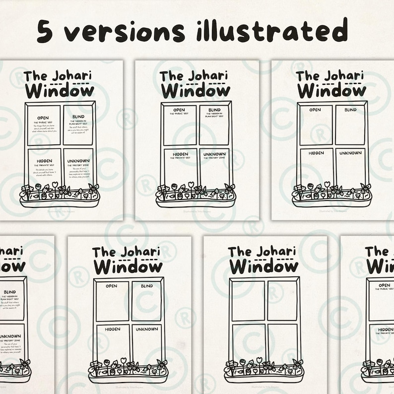 Johari Window Exercise for Self Awareness CBT Therapy, Mental Health ...