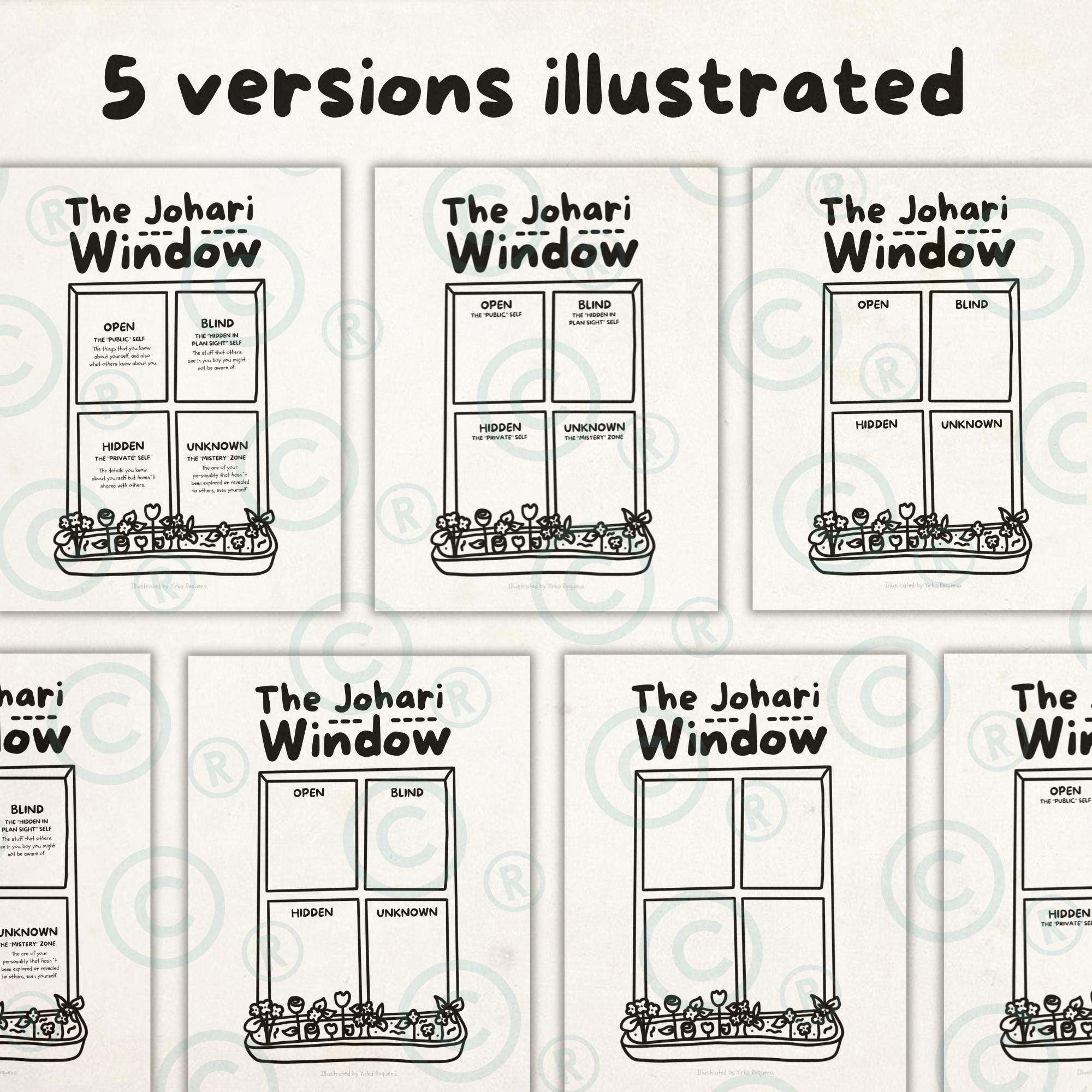 Johari Window Exercise for Self Awareness CBT Therapy, Mental Health ...