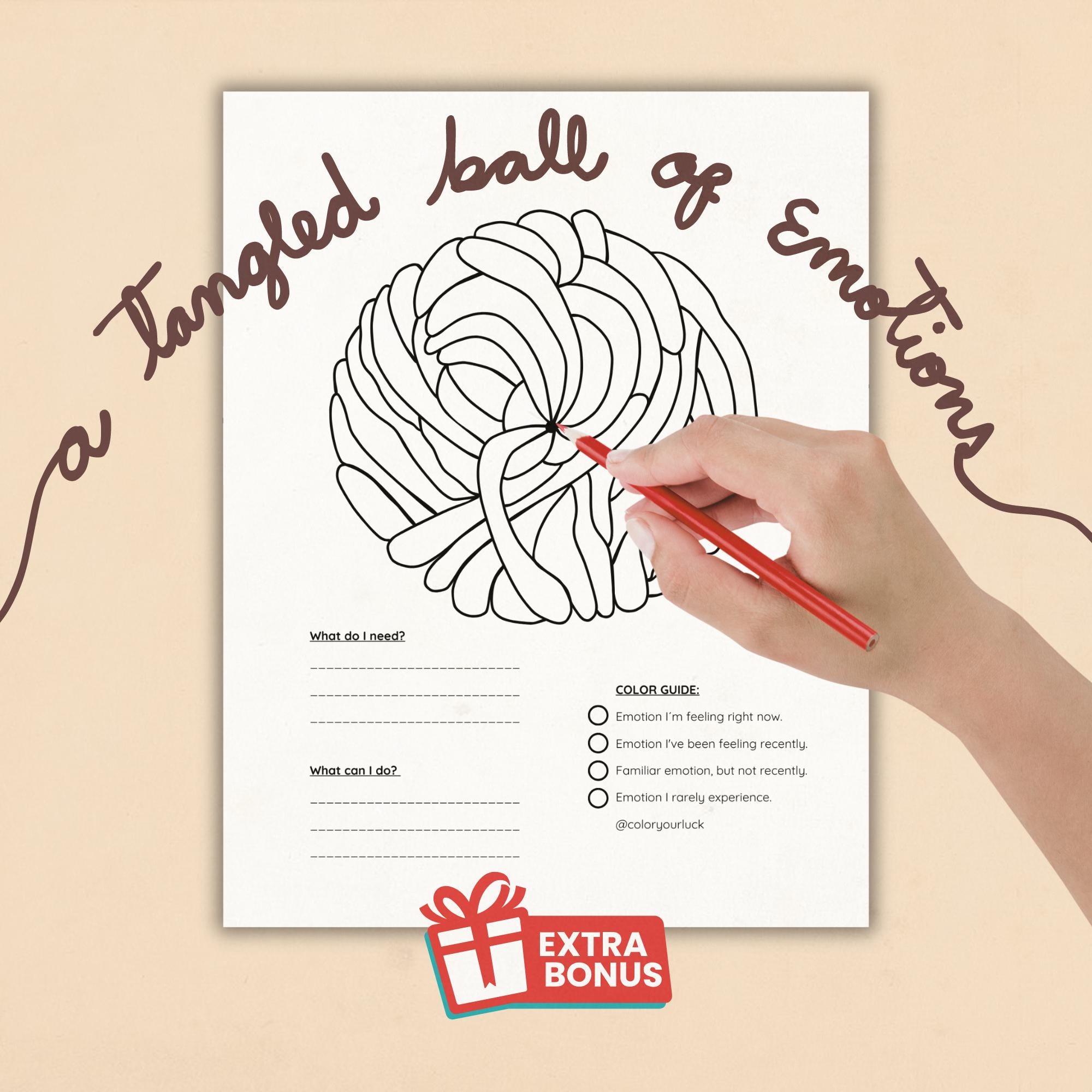 Tangled Ball of Emotions: Mindfulness Tool for Art Therapists Mental ...