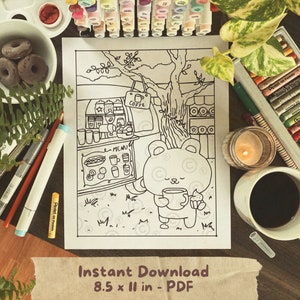 Cozy Bear Adult Coloring Page - Printable or Digital Colouring Sheet ...