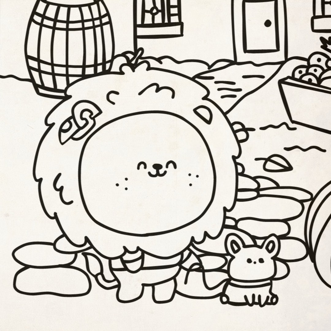 Autumn Coloring Page - Simple, Pumpkin, and Cute Lion Colouring Sheet ...
