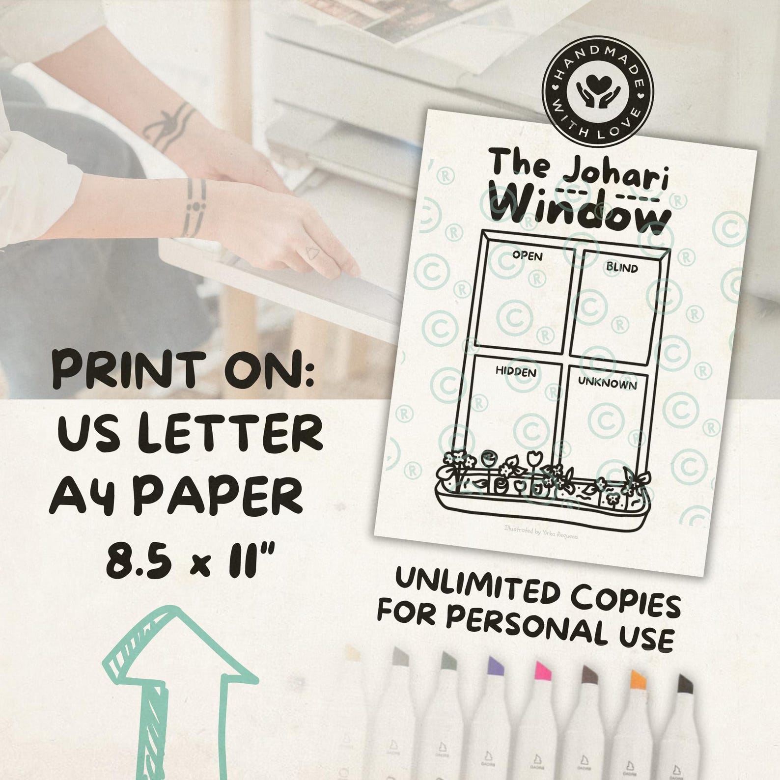 Johari Window Exercise for Self Awareness CBT Therapy, Mental Health ...
