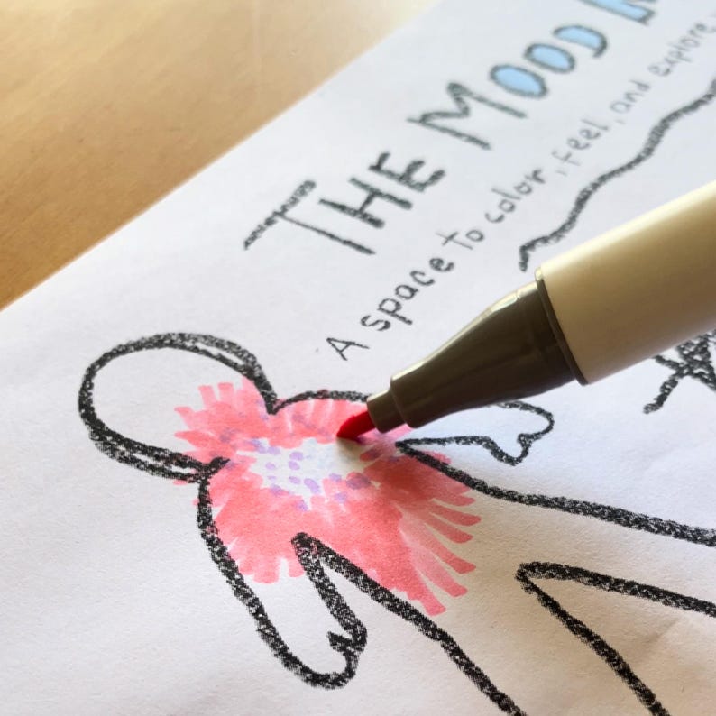 Feelings Check-in Worksheet for Adults | ADHD Emotions Coloring Page ...