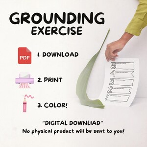 Grounding Exercise Coloring Page Zones of Regulation, Coping Skills ...