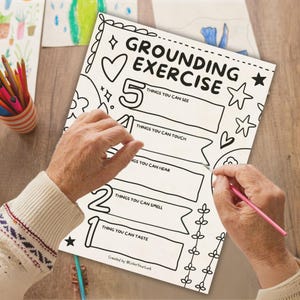 Grounding Exercise Coloring Page | Zones of Regulation, Coping Skills ...