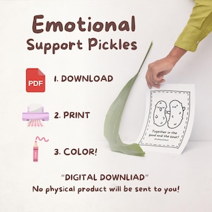 Emotional Support Pickles Coloring Pages - A Fun Self Care Activity for ...