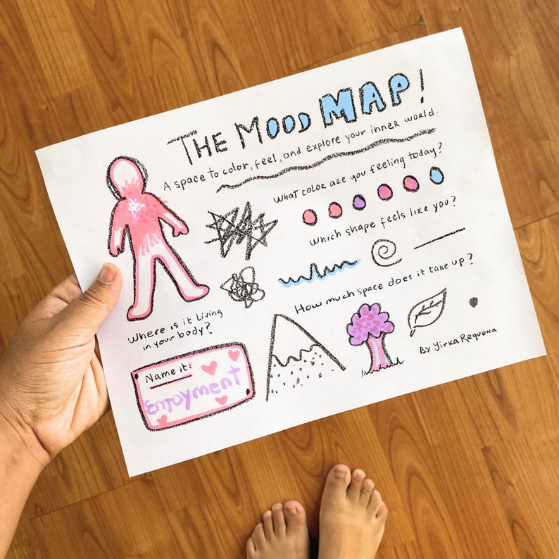 Feelings Check-in Worksheet for Adults | ADHD Emotions Coloring Page ...