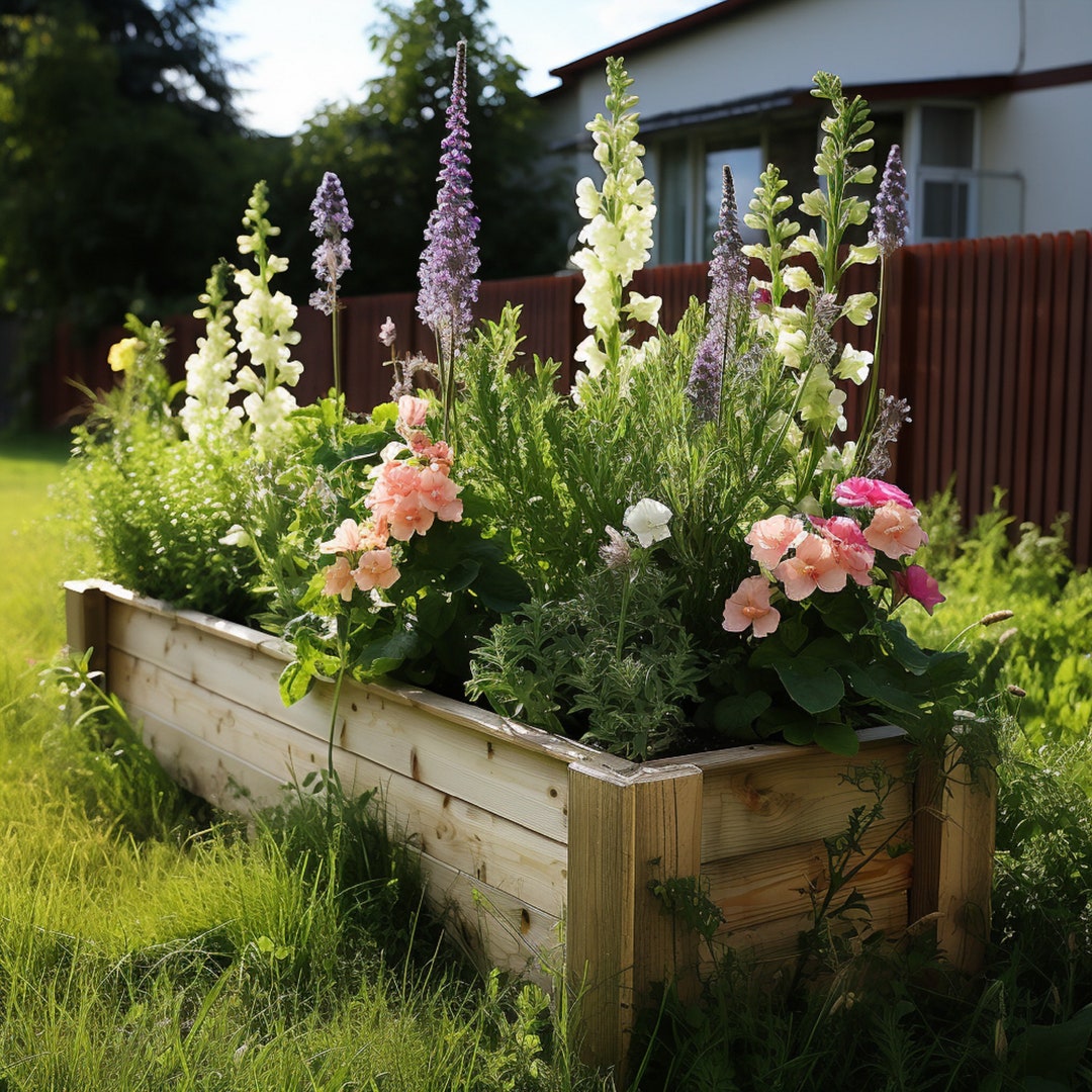Flower Plant Box Delphinium Planter Wooden Box for Gardening - Etsy