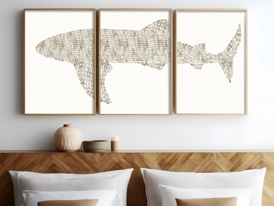 Whale Sharkset of 3 Prints, Whale Shark Modern Print Painting, Lake ...