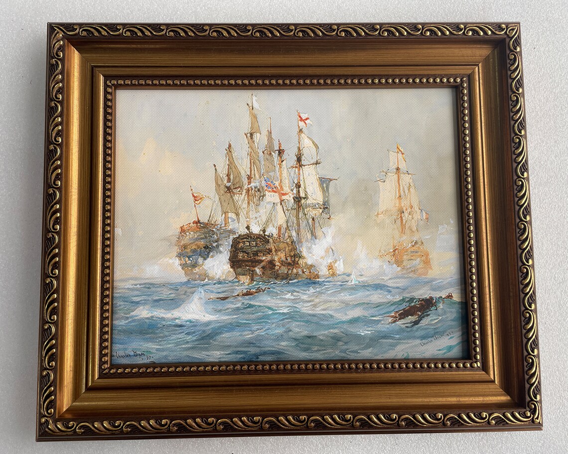 Custom Picture Frame Brushed Gold, Wall Hanging Canvas Frame, Vintage ...