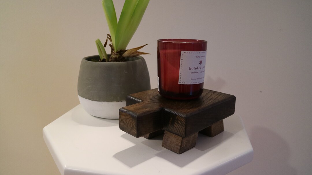 Plant Candle Riser | Wood Decor | Plant Stand | Handmade Candle Stand ...