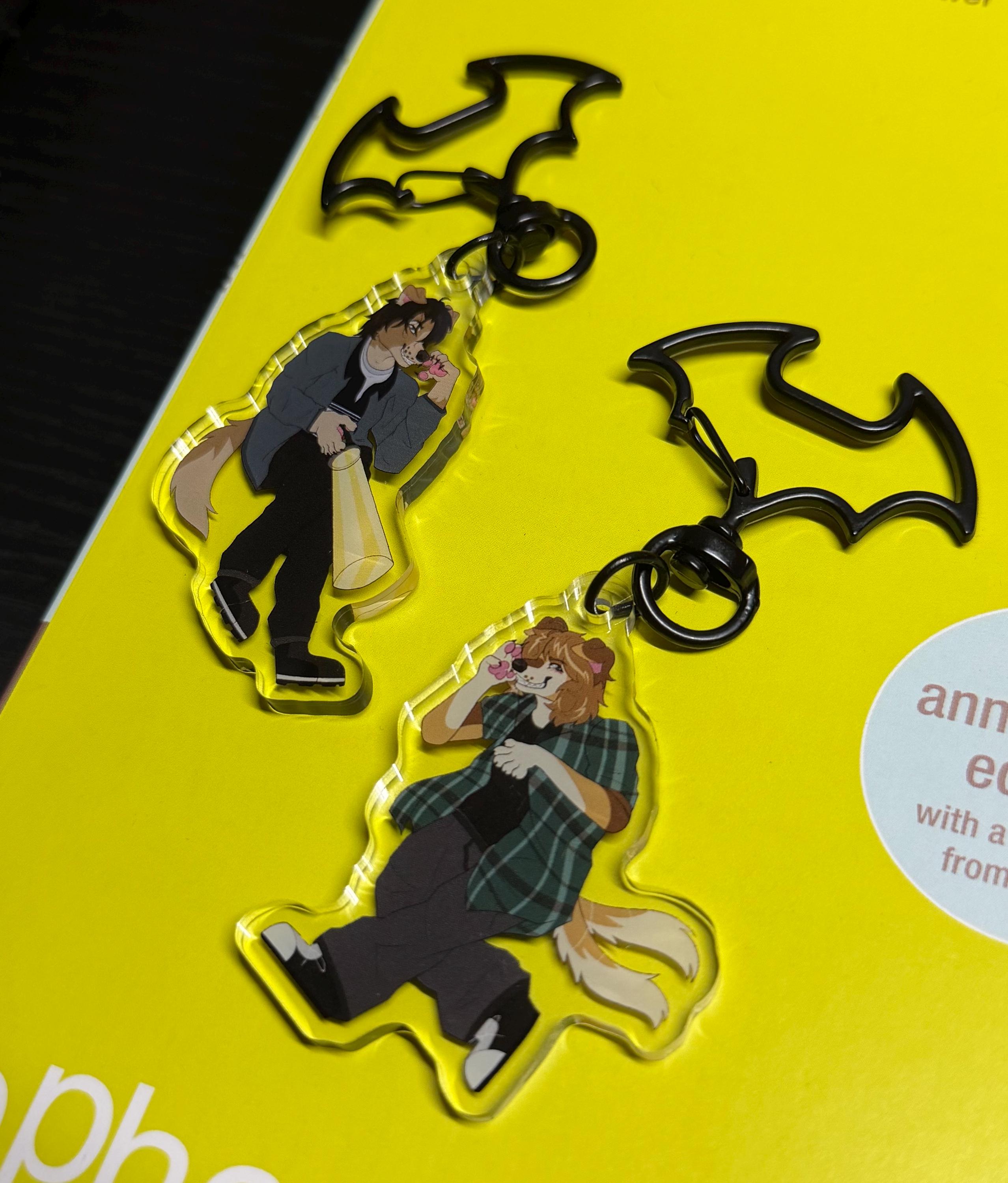 Stranger Things Furry Keychains - Robin + Steve Acrylic Keychains! - Etsy