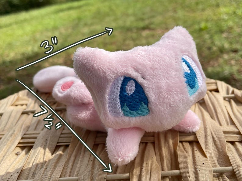 Handmade Mew Inspired Pocket Plushie - Machine Embroidered - Etsy