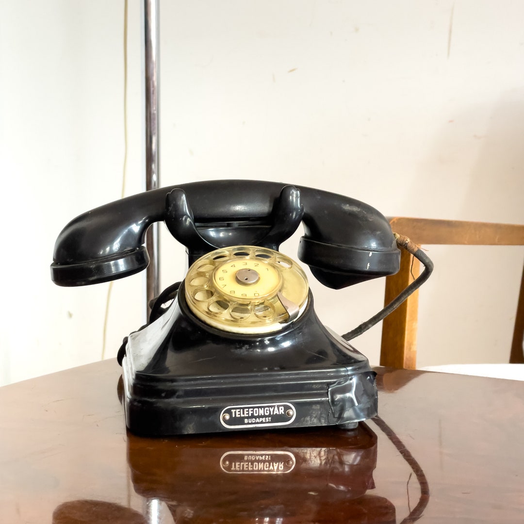 Vintage Dial Phone / Art Deco Dial Phone / Retro Dial Phone / Black ...