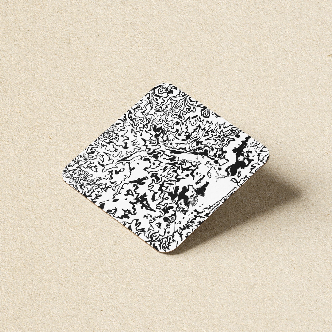 Birmingham City Map Coaster Contour Relief Map Topography Art Table Art ...