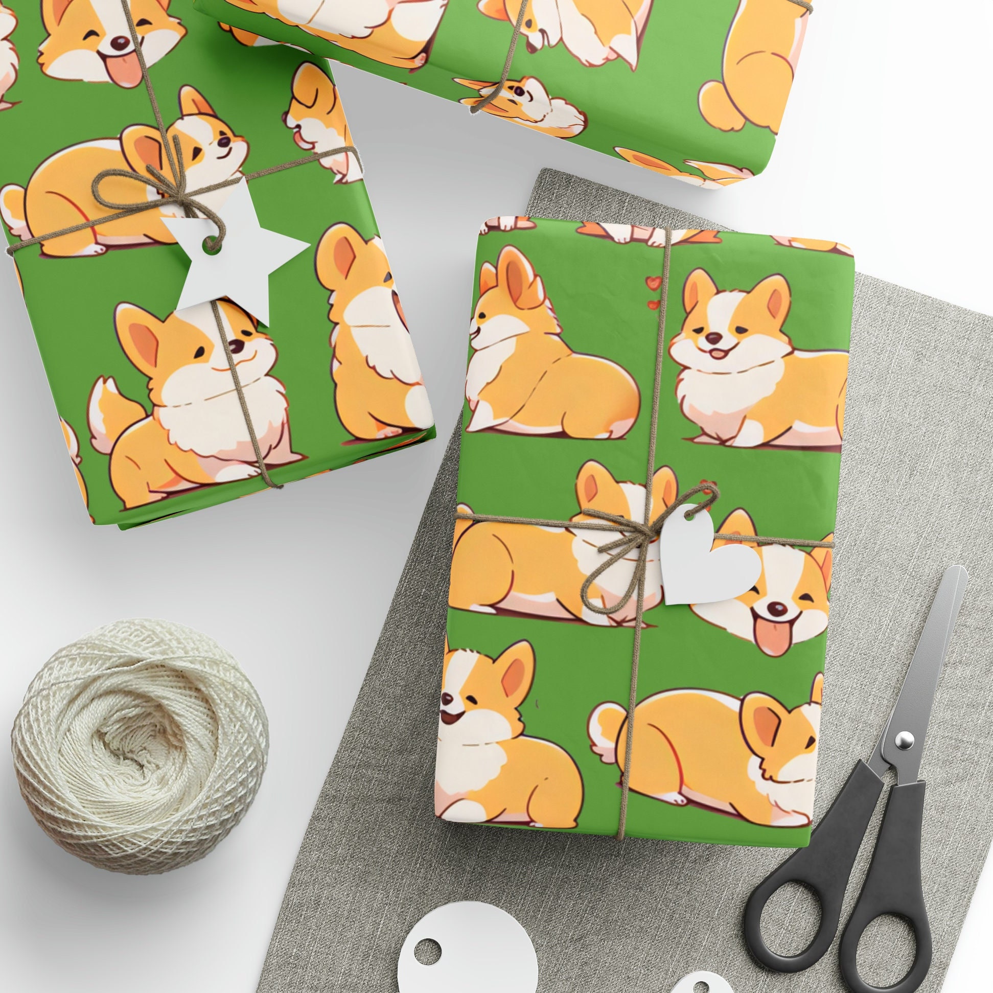 Pembroke Welsh Corgi Gift Wrapping Paper Roll | Corgies Cute Kawaii ...
