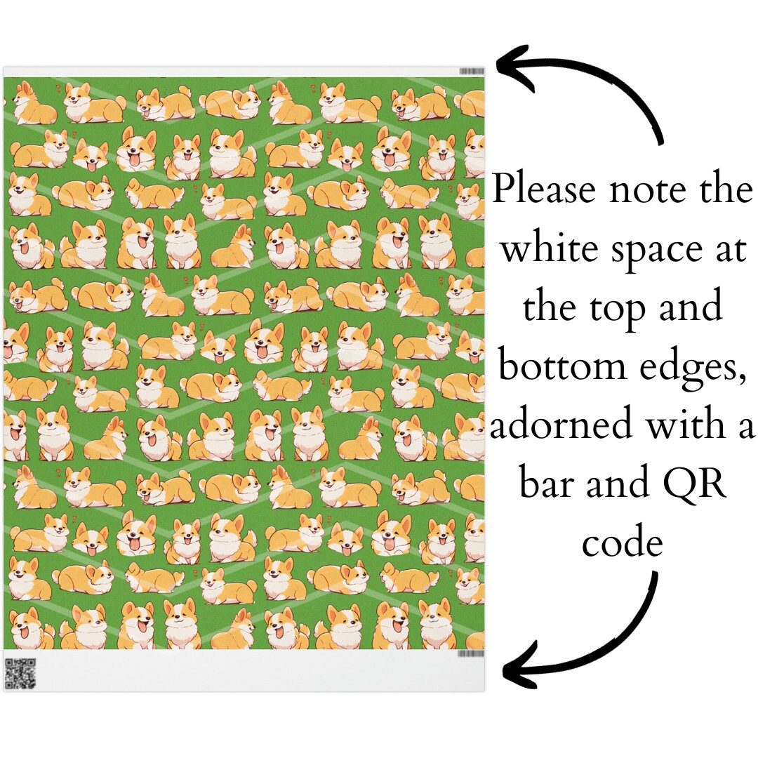 Pembroke Welsh Corgi Gift Wrapping Paper Roll | Corgies Cute Kawaii ...